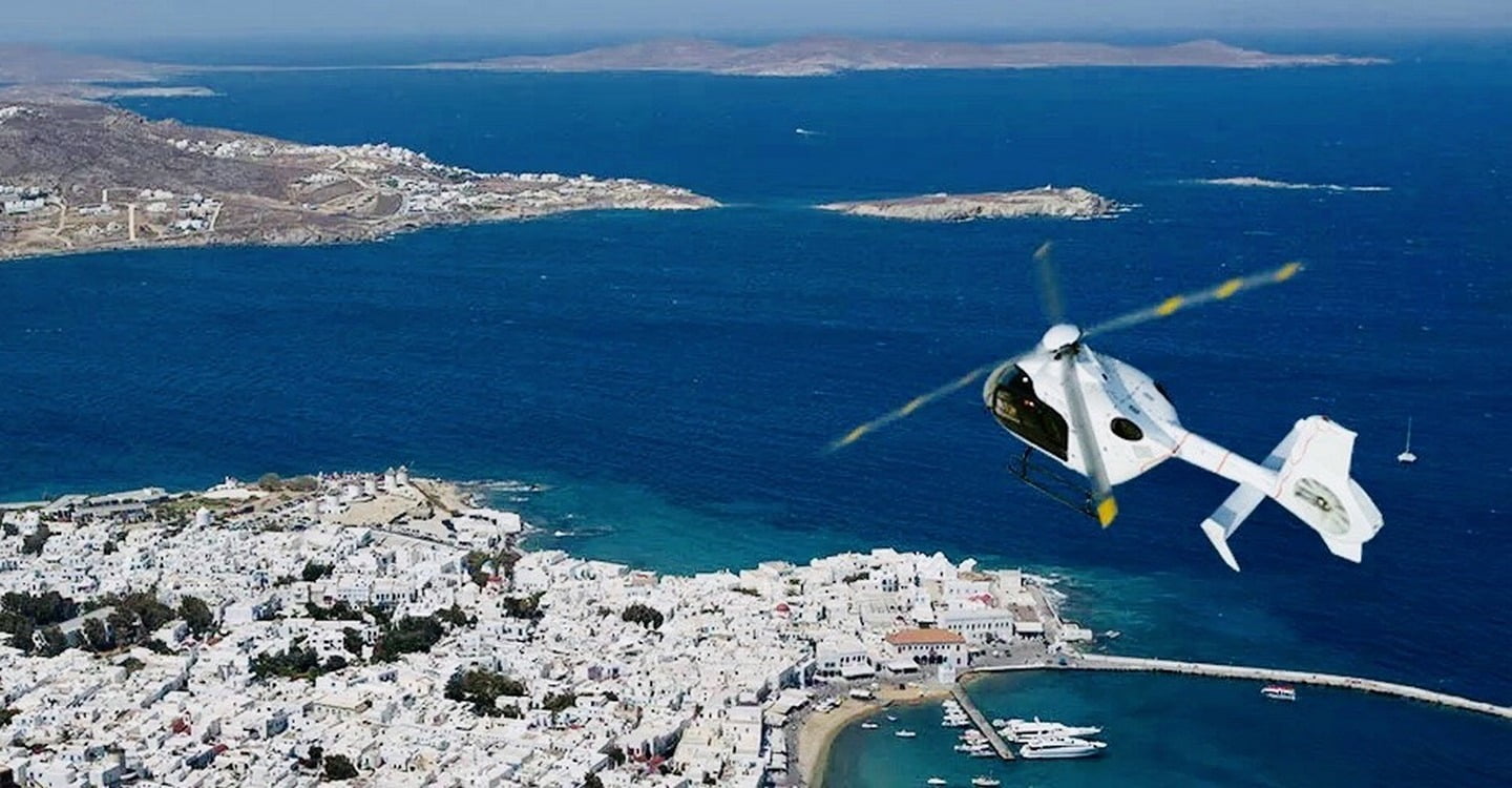 Santorini Helicopter private tour